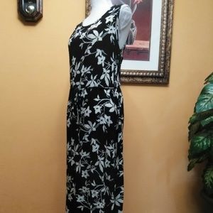 Paradise Bay | Dresses | Paradise Bay Black Floral Design Full Length ...